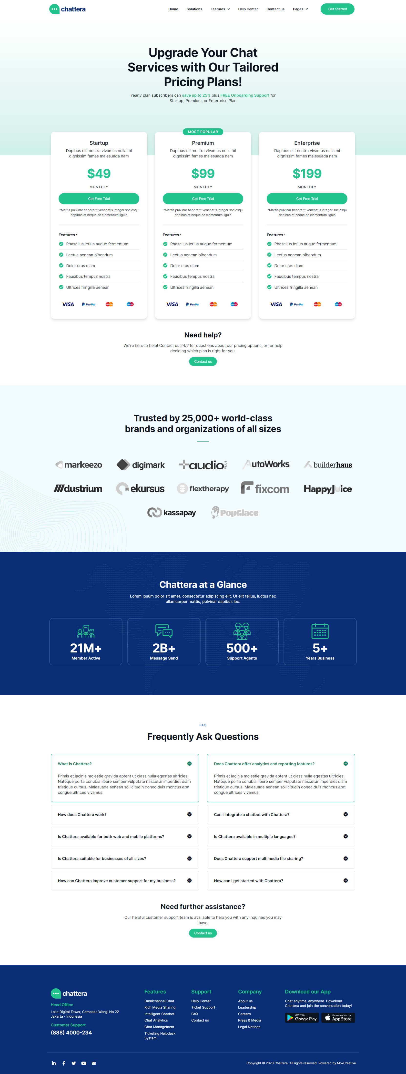 Chattera - Saas & Chat Service Company Elementor Kit by moxcreative